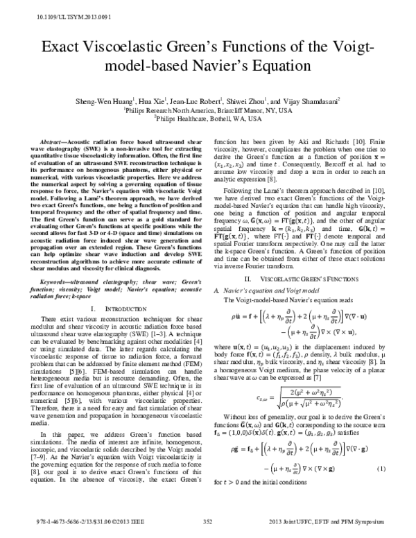 (PDF) Exact viscoelastic Green's functions of the Voigt-model-based ...