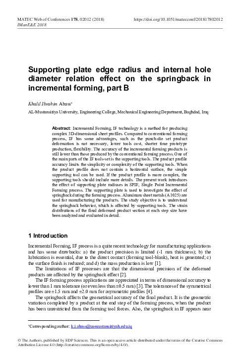 (PDF) Supporting plate edge radius and internal hole diameter relation ...
