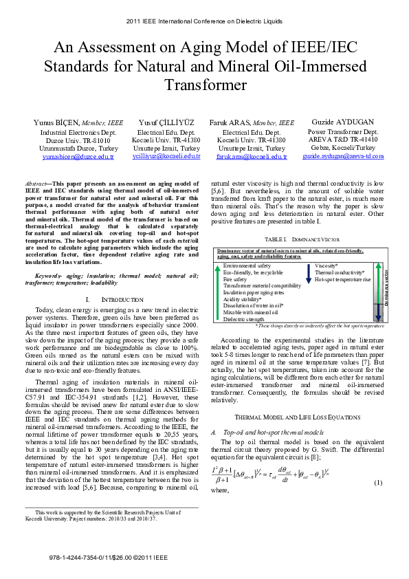 (PDF) An assessment on aging model of IEEE/IEC standards for natural ...