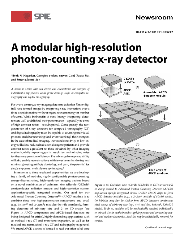 (PDF) A modular high-resolution photon-counting x-ray detector