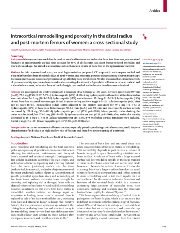 (PDF) Intracortical remodelling and porosity in the distal radius and ...
