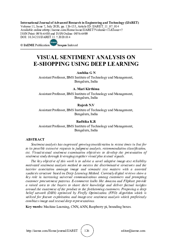 (PDF) VISUAL SENTIMENT ANALYSIS ON E-SHOPPING USING DEEP LEARNING