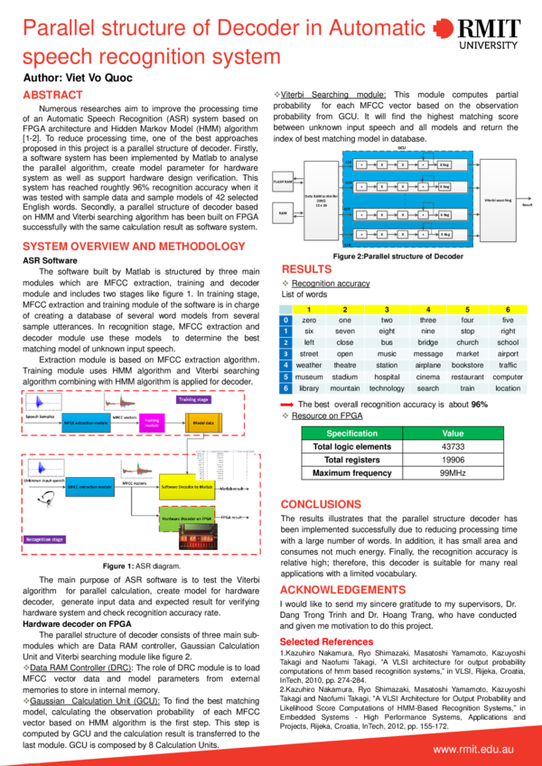 Pdf Parallel Structure Of Decoder In Automatic Speech Recognition System