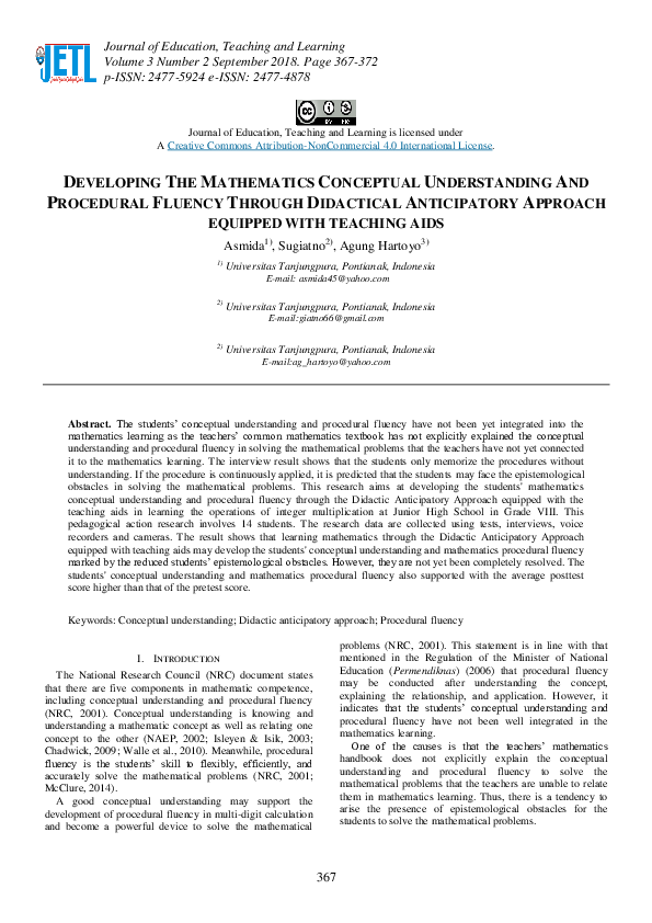 (PDF) Developing The Mathematics Conceptual Understanding and ...