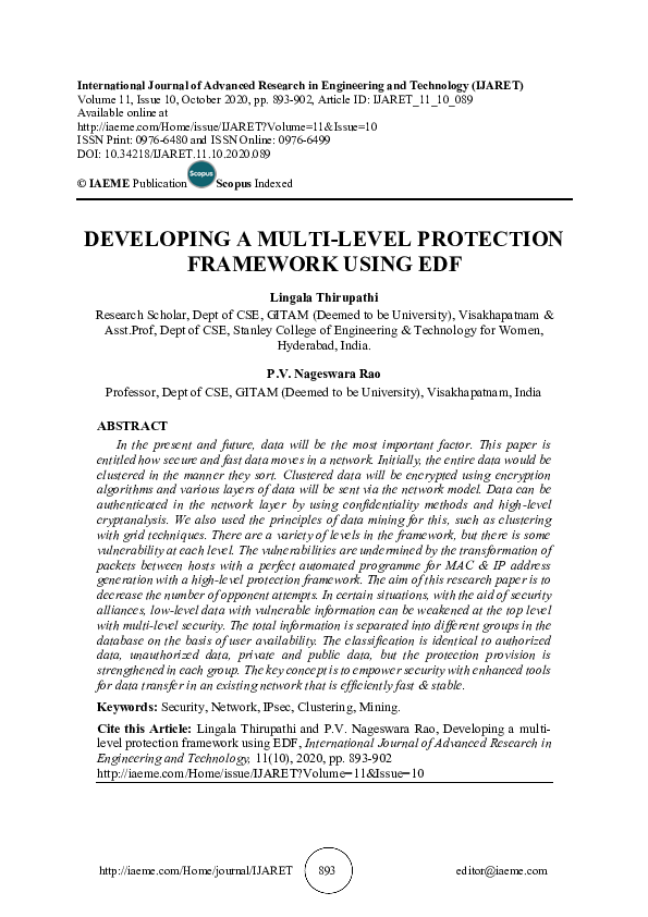 (PDF) DEVELOPING A MULTI-LEVEL PROTECTION FRAMEWORK USING EDF