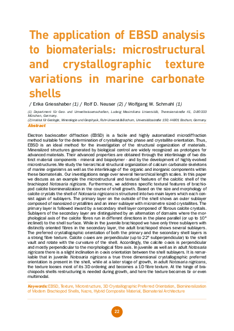 (PDF) The application of EBSD analysis to biomaterials: microstructural and crystallographic ...