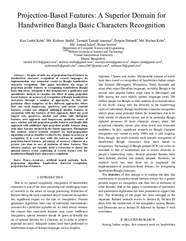 (PDF) Projection-Based Features: A Superior Domain for Handwritten Bangla Basic Characters ...