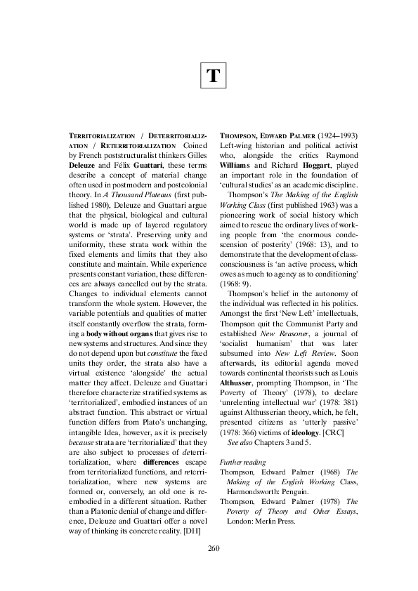 (PDF) Entry on 'Territorialization / Deterritorialization ...