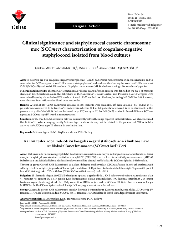 (PDF) Clinical significance and staphylococcal cassette chromosome mec ...