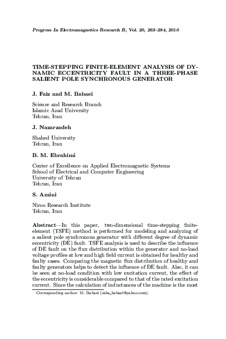 (PDF) Time-Stepping Finite-Element Analysis of Dynamic Eccentricity Fault in a Three-Phase ...