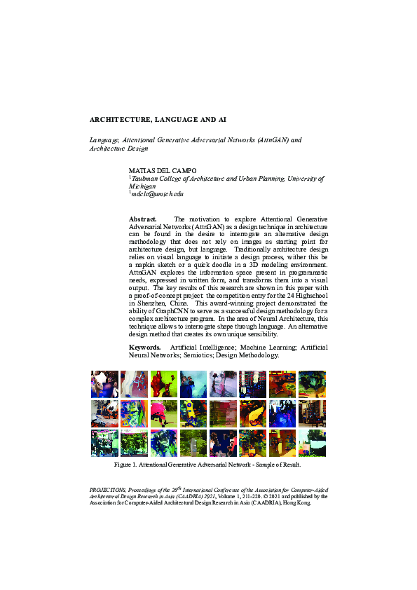 (PDF) Architecture, Language and AI - How AttnGAN can be used to Design ...