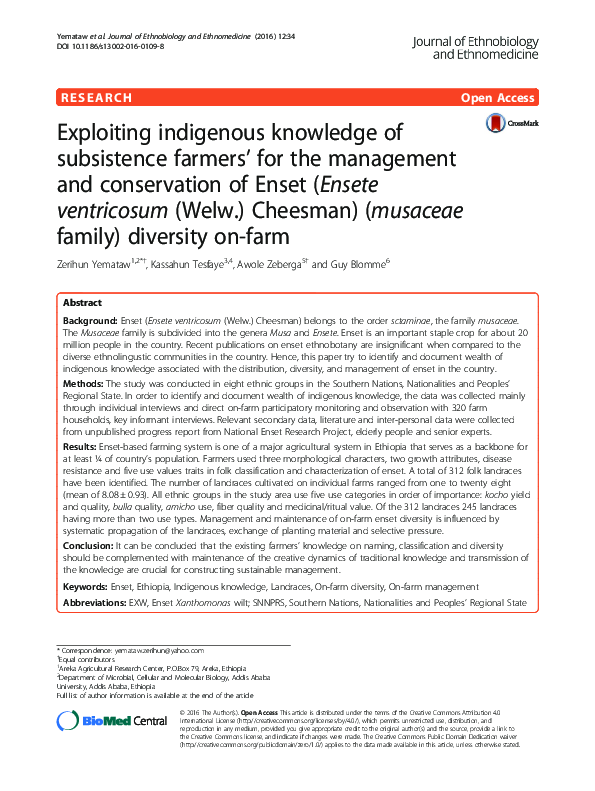 (PDF) Exploiting indigenous knowledge of subsistence farmers’ for the ...
