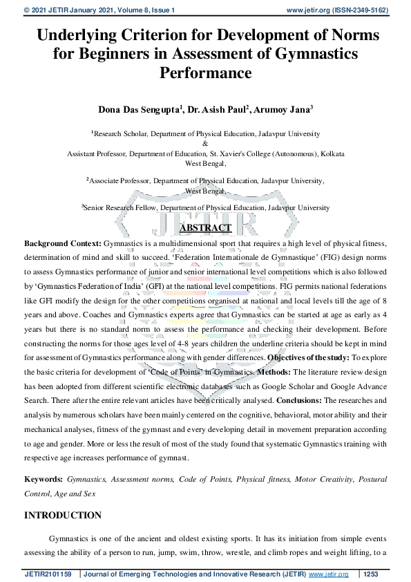 (PDF) UNDERLYING CRITERION FOR DEVELOPMENT OF NORMS FOR BEGINNERS IN ...