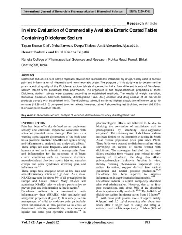 Pdf In Vitro Evaluation Of Commercially Available Theophylline Sustained Release Tablets In