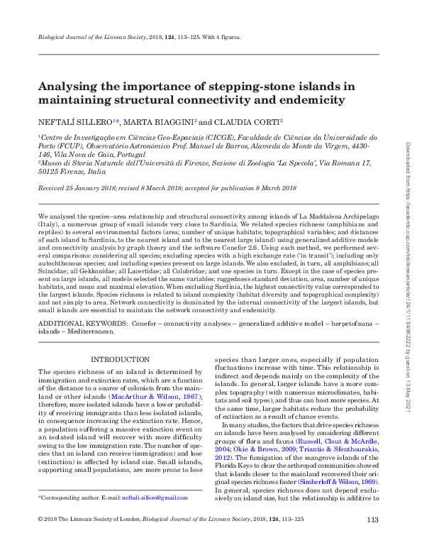 (PDF) Analysing the importance of stepping-stone islands in maintaining ...