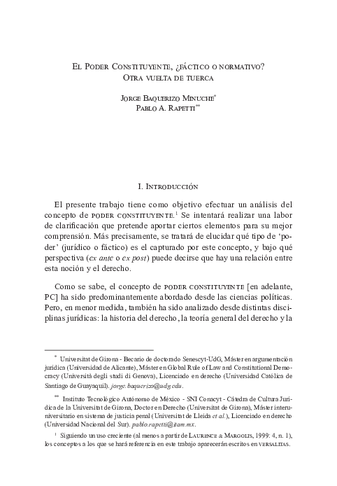 (PDF) El poder constituyente: ¿fáctico o normativo? Otra vuelta de tuerca