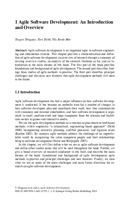 (PDF) Agile book 2010 ch1 dingsoyr dyba moe (1)