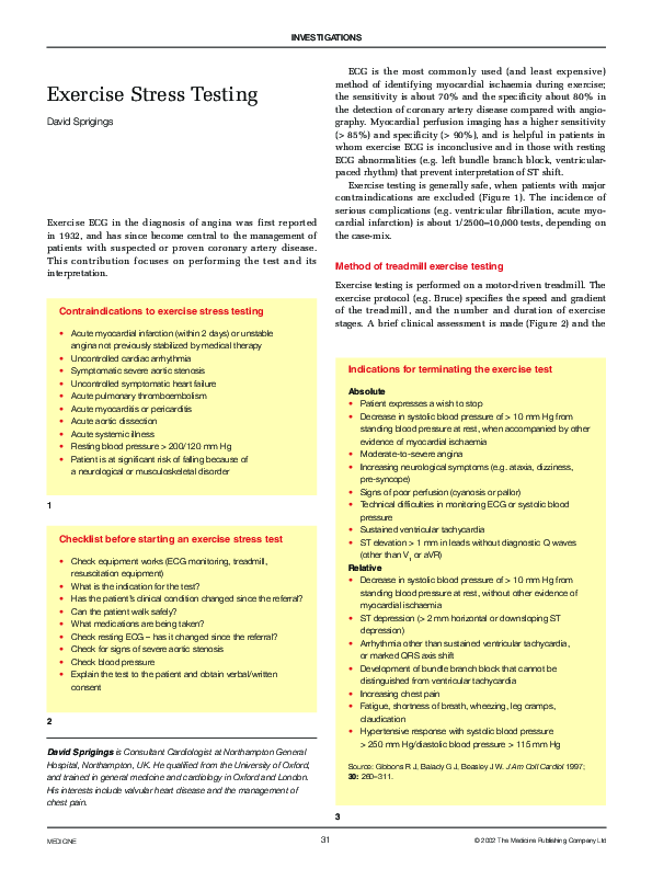 (PDF) Exercise Stress Testing