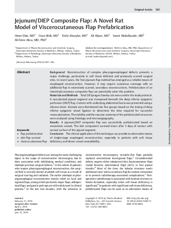 (PDF) Jejunum-DIEP Composite Flap A Novel Rat Model of Viscerocutaneous ...