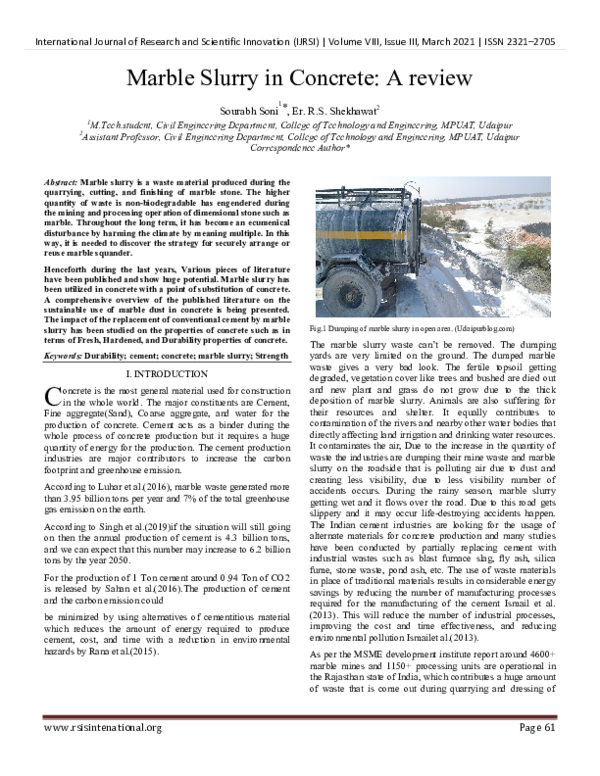 (PDF) Marble Slurry in Concrete A Review