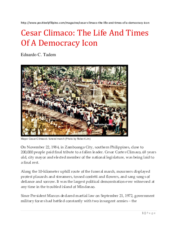 (PDF) Tadem Cesar Climaco Life Times Positively Filipino 25Feb2021