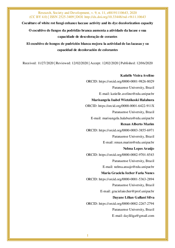(PDF) Coculture of white rot fungi enhance laccase activity and its dye ...