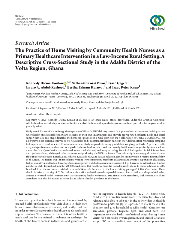 (PDF) Home visiting practices of CHN