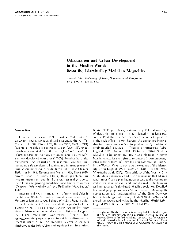 (PDF) Urbanization and urban development in the Muslim World: From the ...