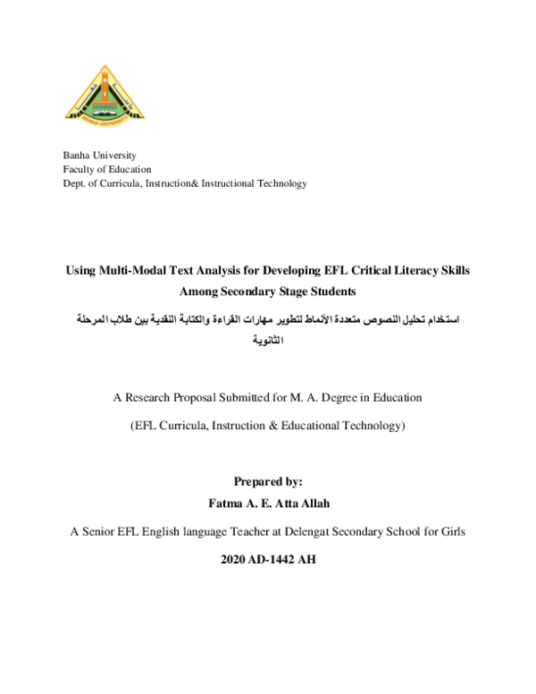 (PDF) Using Multi-Modal Text Analysis for Developing EFL Critical ...