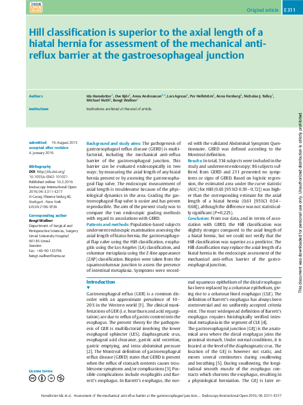 (PDF) Hill classification is superior to the axial length of a hiatal ...