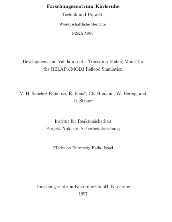 (PDF) Development and validation of a transition boiling model for ...