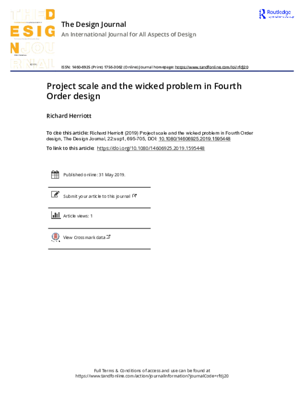 (PDF) Project scale and the wicked problem in Fourth Order design