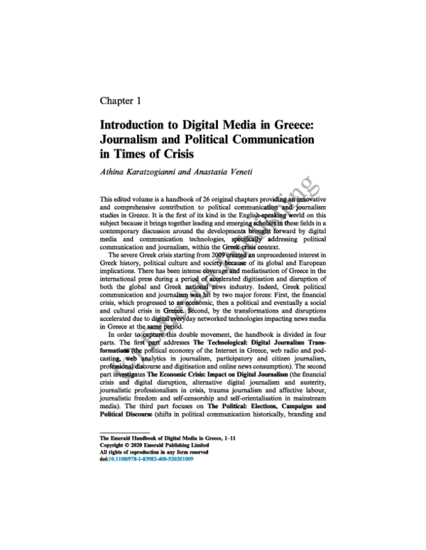 (PDF) Introduction to Digital Media in Greece: Journalism and Political ...