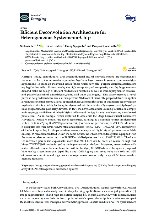 Pdf Efficient Deconvolution Architecture For Heterogeneous Systems On Chip