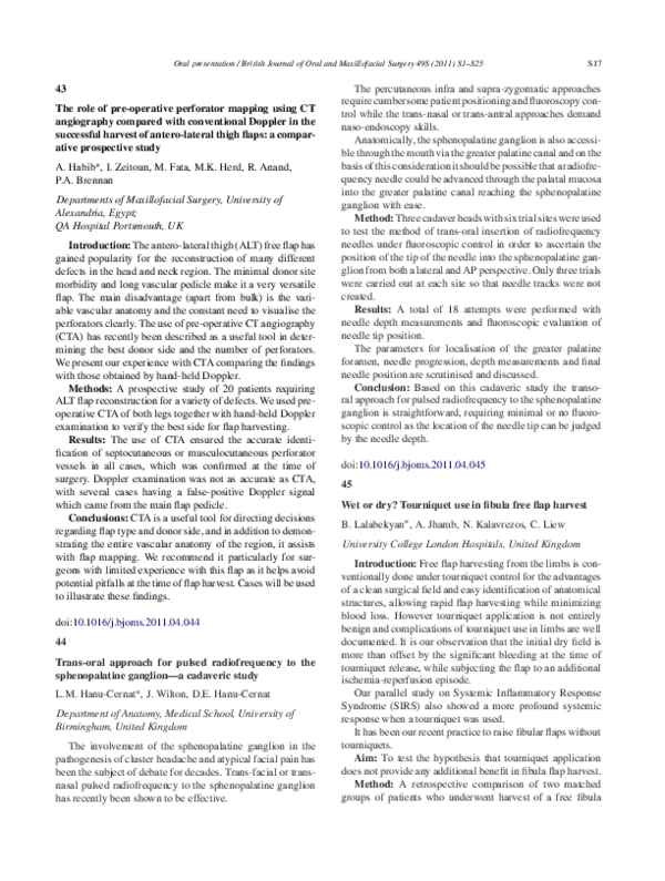 (PDF) The role of pre-operative perforator mapping using CT angiography ...