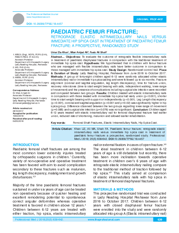 (PDF) Paediatric Femur Fracture