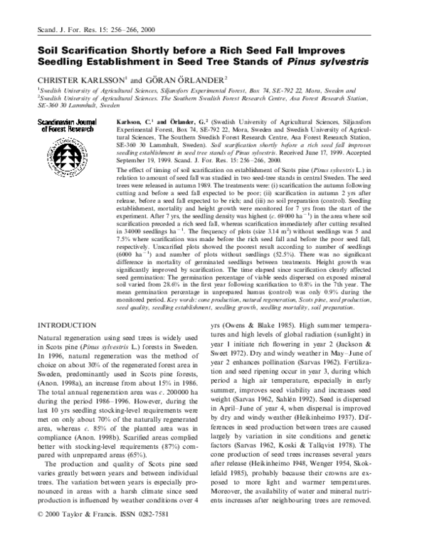 (PDF) Soil Scarification Shortly before a Rich Seed Fall Improves ...