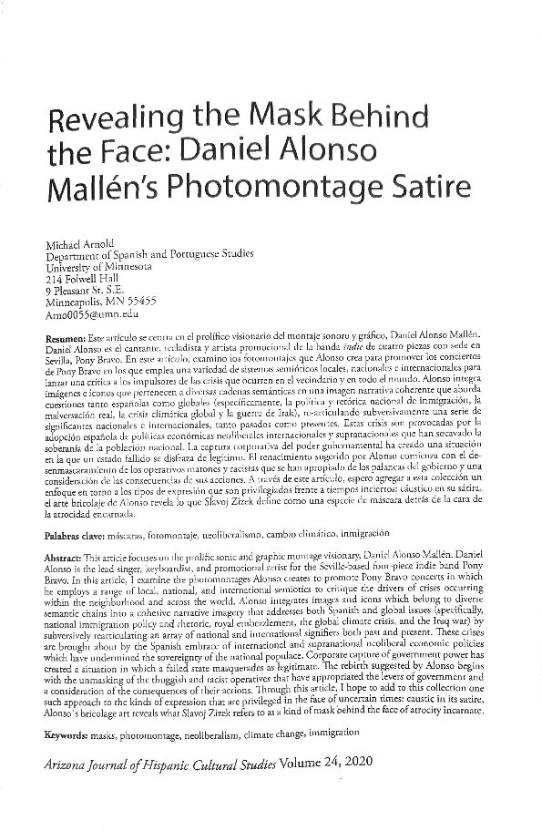 (PDF) Revealing the Mask Behind the Face: Daniel Alonso Mallén’s ...