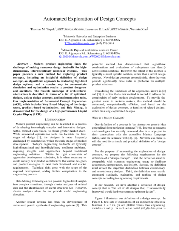 (PDF) Automated exploration of design concepts