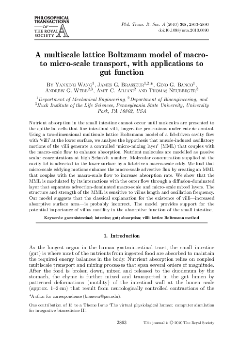 (PDF) A multiscale lattice Boltzmann model of macro- to micro-scale transport, with applications ...