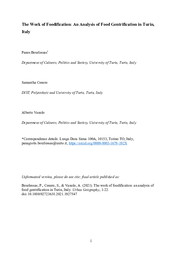 (PDF) The work of foodification: an analysis of food gentrification in ...