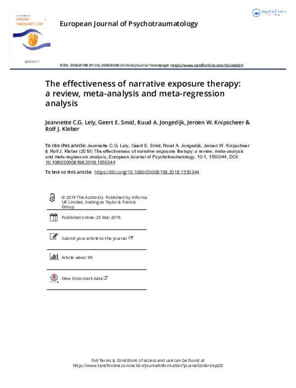 (PDF) The effectiveness of narrative exposure therapy: a review, meta ...