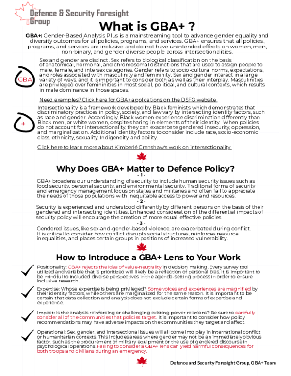 (PDF) What is GBA+?