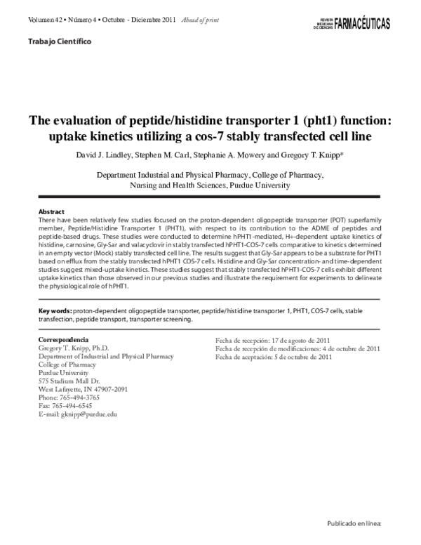(PDF) The evaluation of peptide/histidine transporter 1 (pht1) function ...