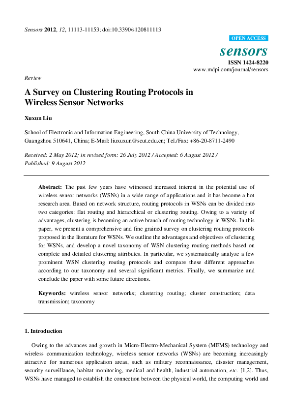 Pdf A Survey On Clustering Routing Protocols In Wireless Sensor Networks Mohamed Benmohammed