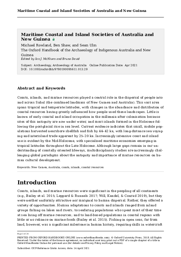 (PDF) Rowland Shaw Ulm OHO 2021 Coastal and Island Societies