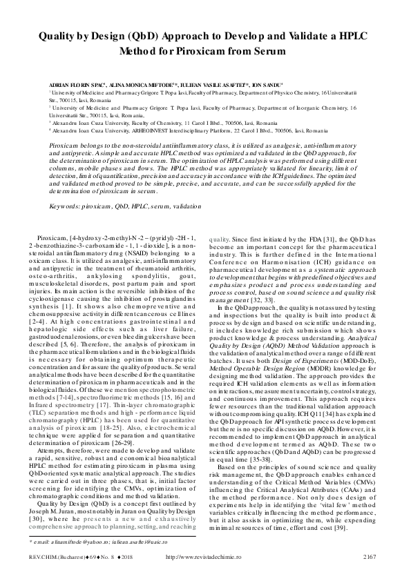(PDF) Quality by Design (QbD) Approach to Develop and Validate a HPLC ...