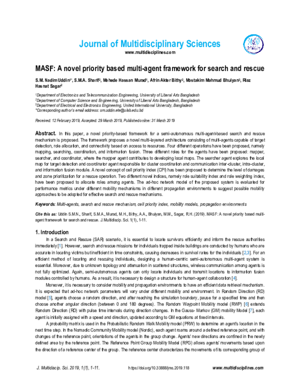 (PDF) MASF: A novel priority based multi-agent framework for search and ...