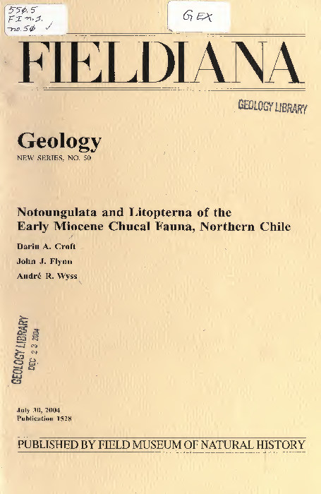 (PDF) Notoungulata and Litopterna of the Early Miocene Chucal fauna ...