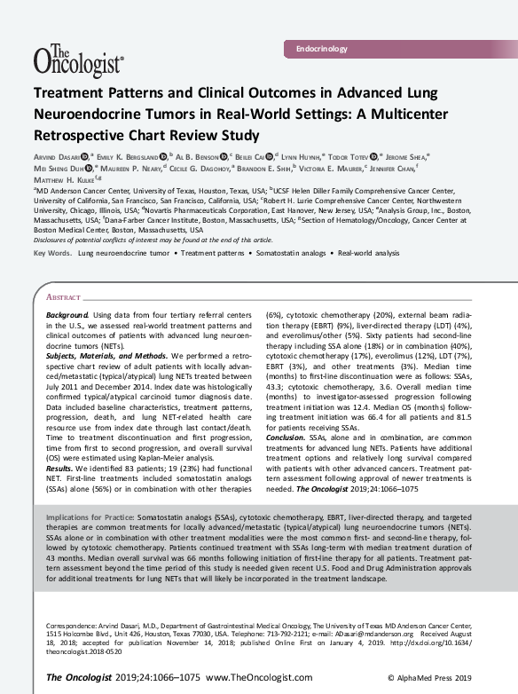 (PDF) Treatment Patterns and Clinical Outcomes in Advanced Lung Neuroendocrine Tumors in Real ...